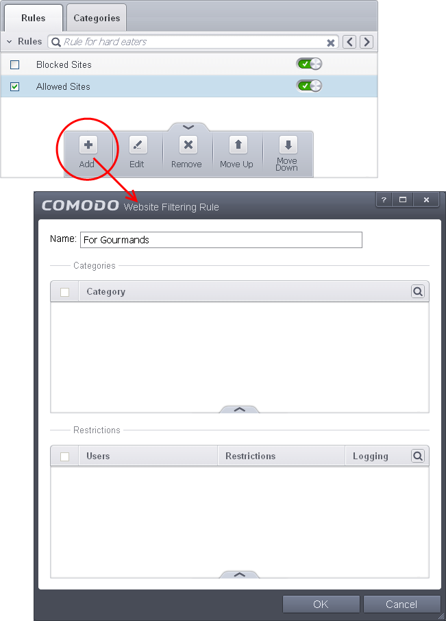 Creating Or Modifying Website Filtering Rules Comodo Internet Security Comodo